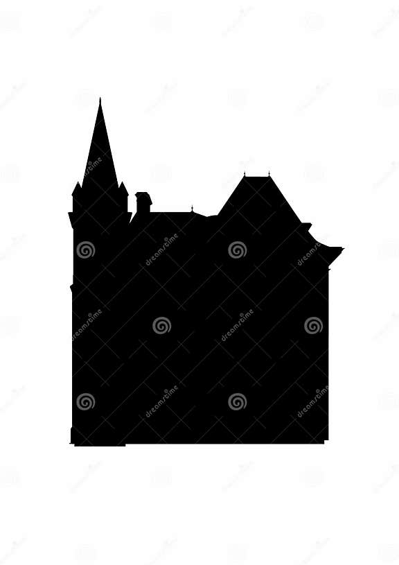 Castle shadow with a tower stock vector. Illustration of vintage ...