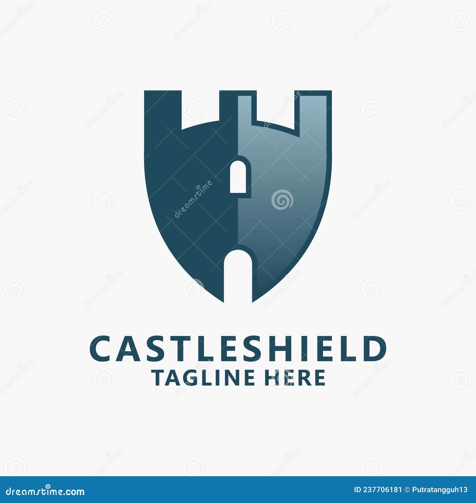 Castle shield logo design stock vector. Illustration of logo - 237706181