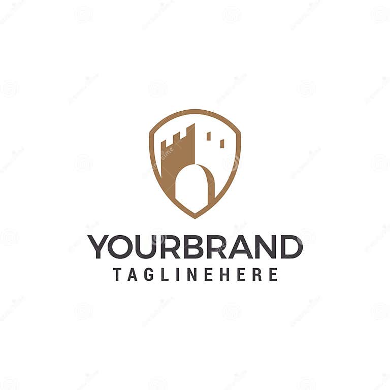 Castle Shield Logo, Castle Security Logo Design Template Stock Vector ...