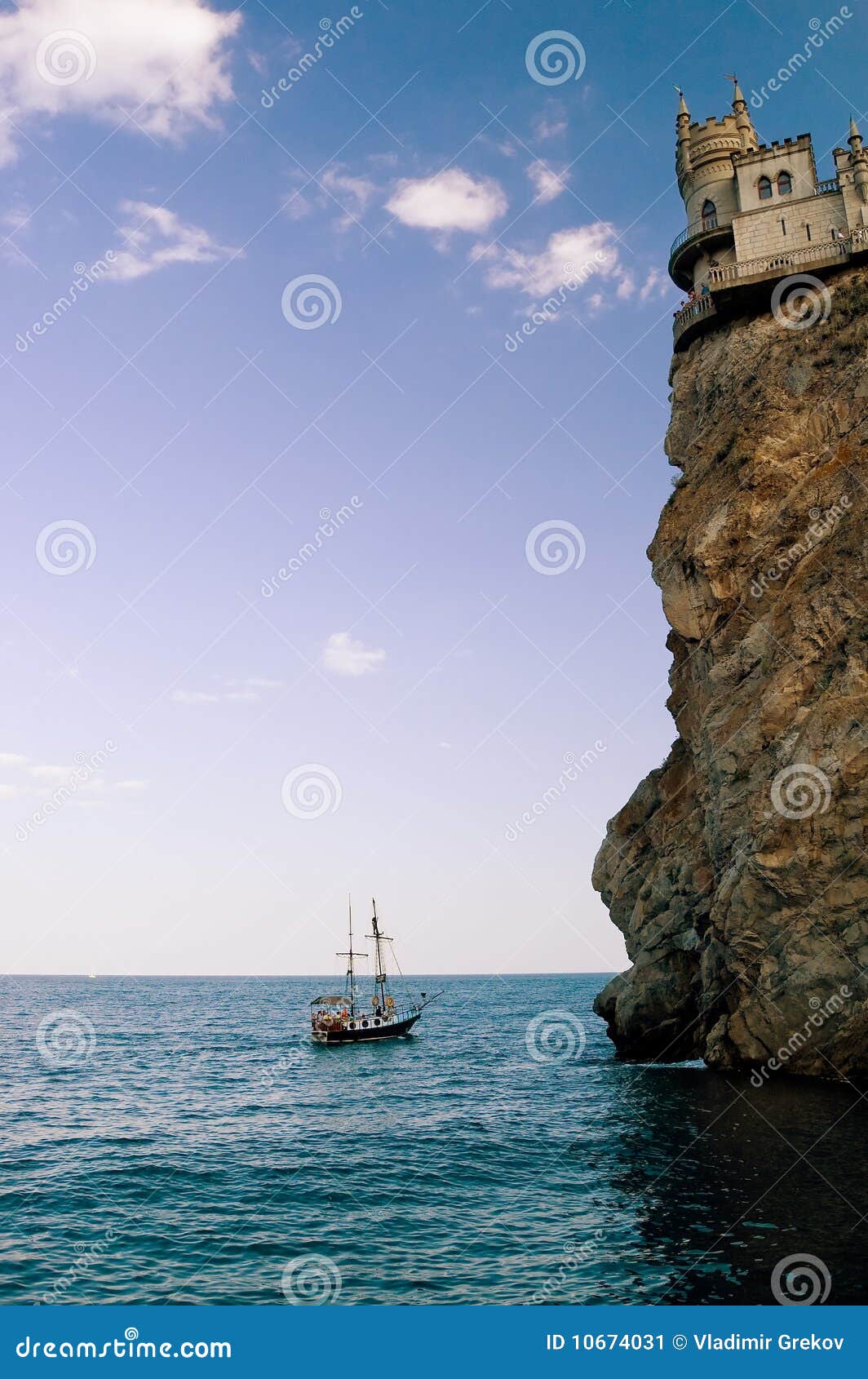 Castle and ship stock image. Image of german, cliff, activity - 10674031