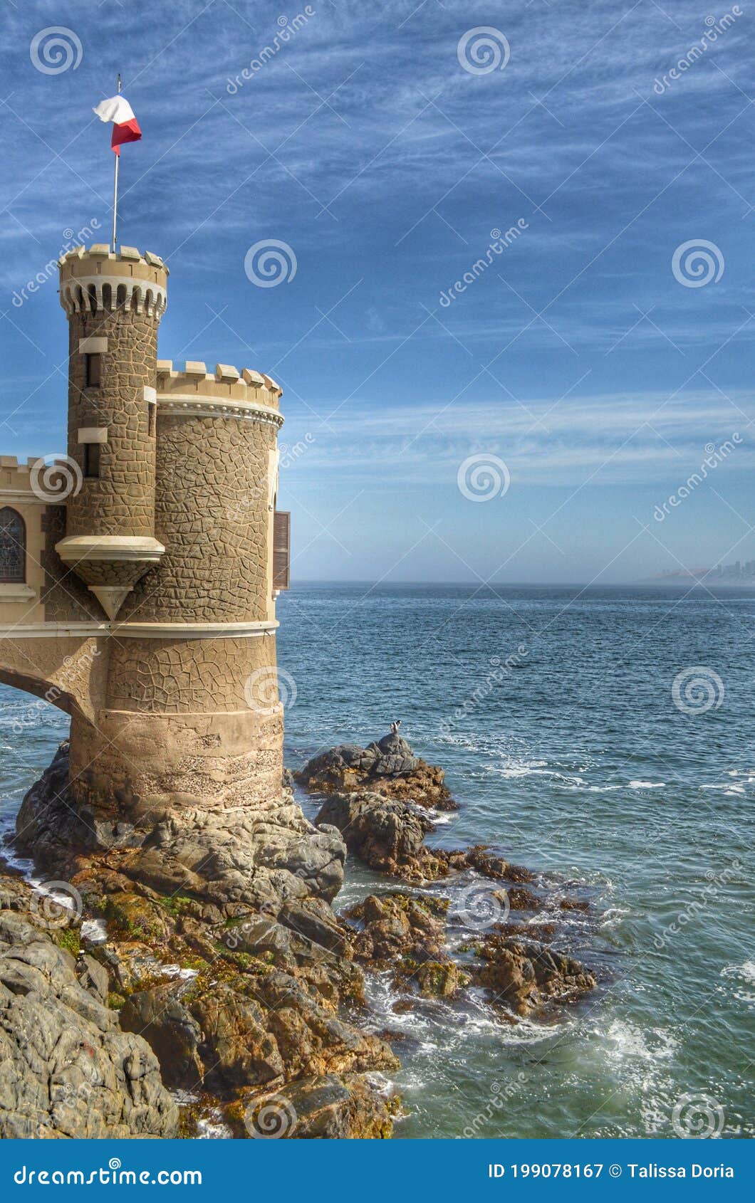 Castle on the shore. stock image. Image of rock, cape - 199078167