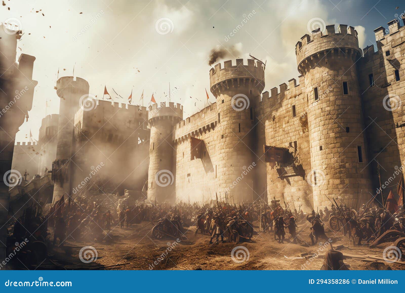 The Siege Of A Medieval City. Storming The Fortress. The Conqueror King ...