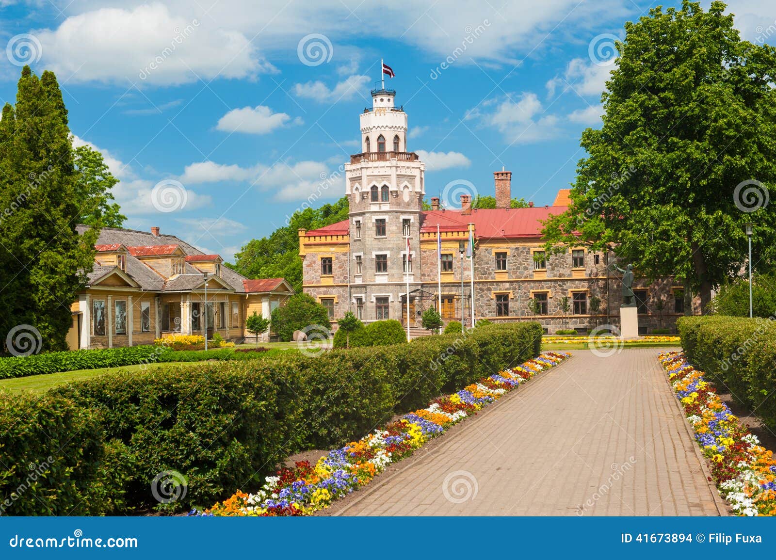 Castle in Sigulda stock photo. Image of europe, baltic - 41673894