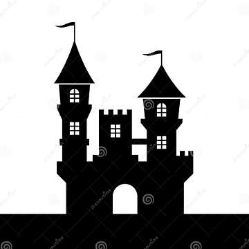 Castle Silhouette Icon on White Background. Vector Stock Vector ...