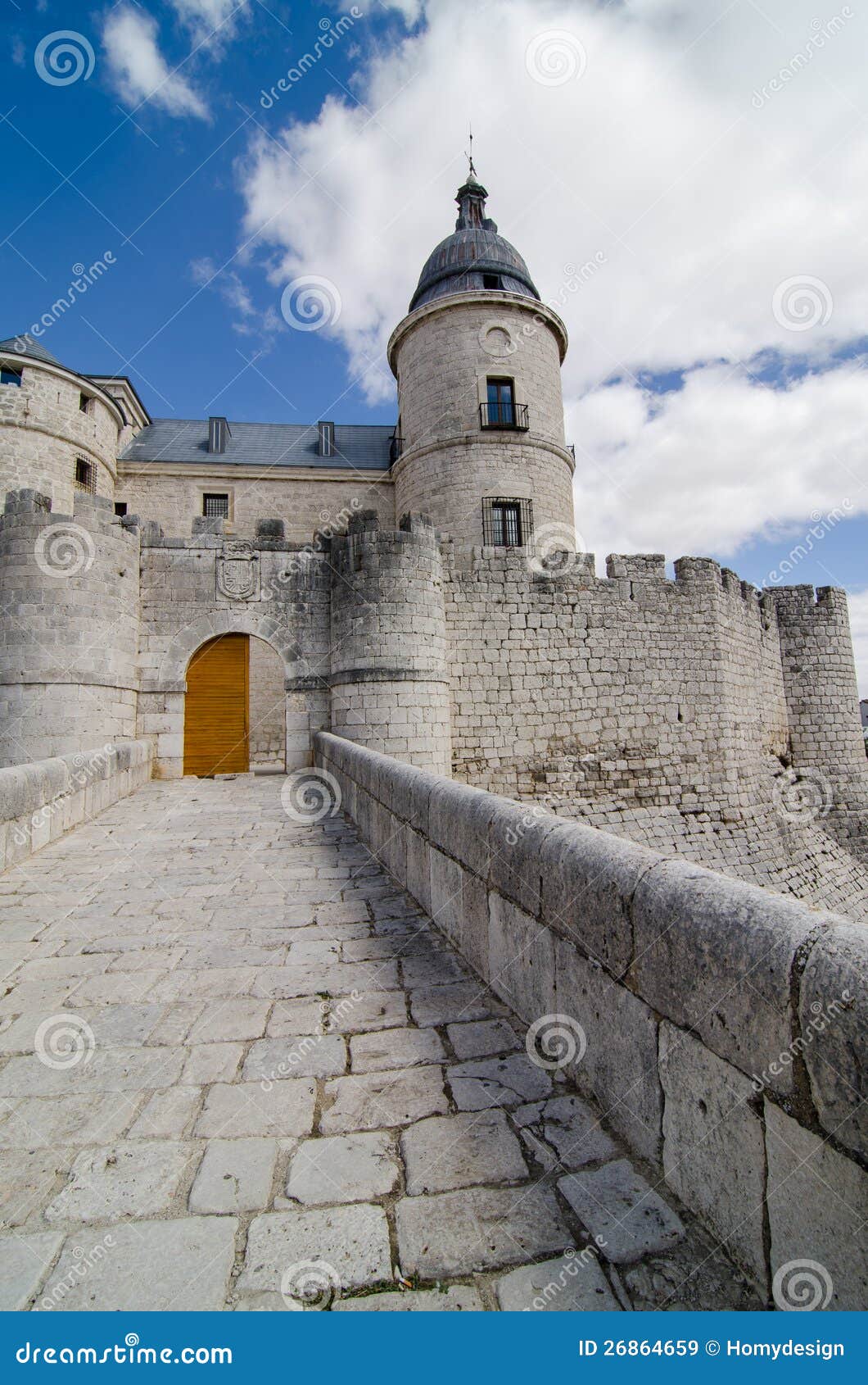 Castle of Simancas, Valladolid Stock Image - Image of stair, merlon ...