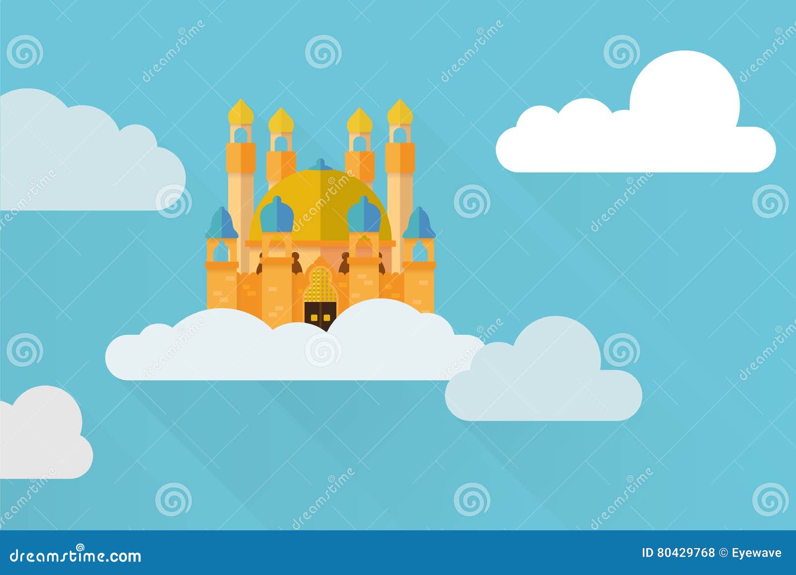 Castle in the sky stock vector. Illustration of design - 80429768