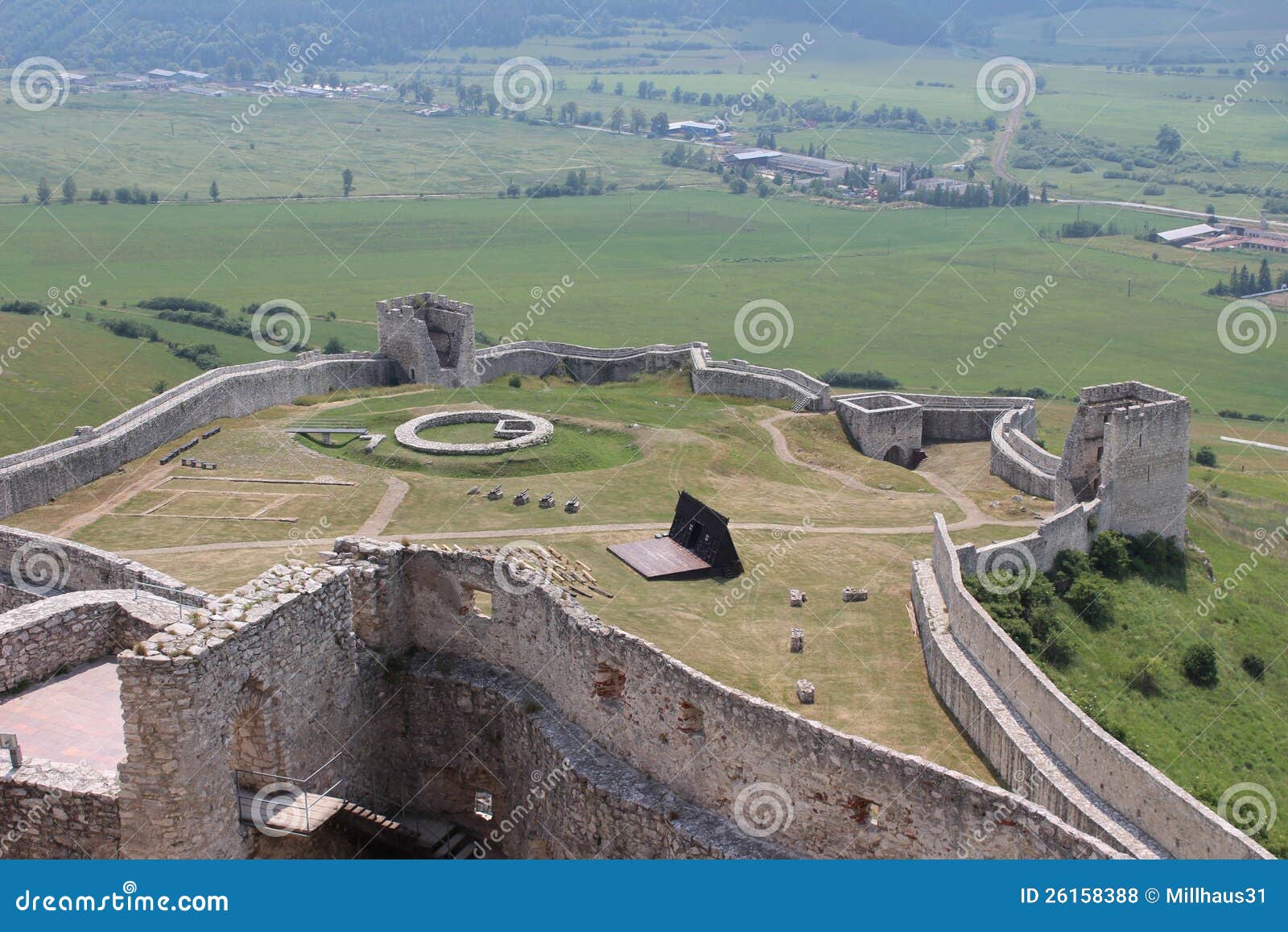 Castle Spis castle area stock photo. Image of scenery - 26158388
