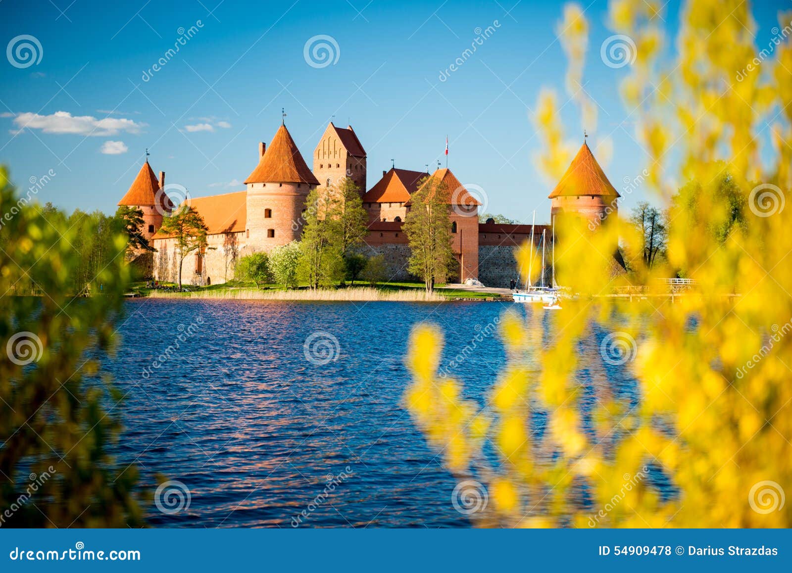 Castle in spring stock photo. Image of lake, knight, building - 54909478