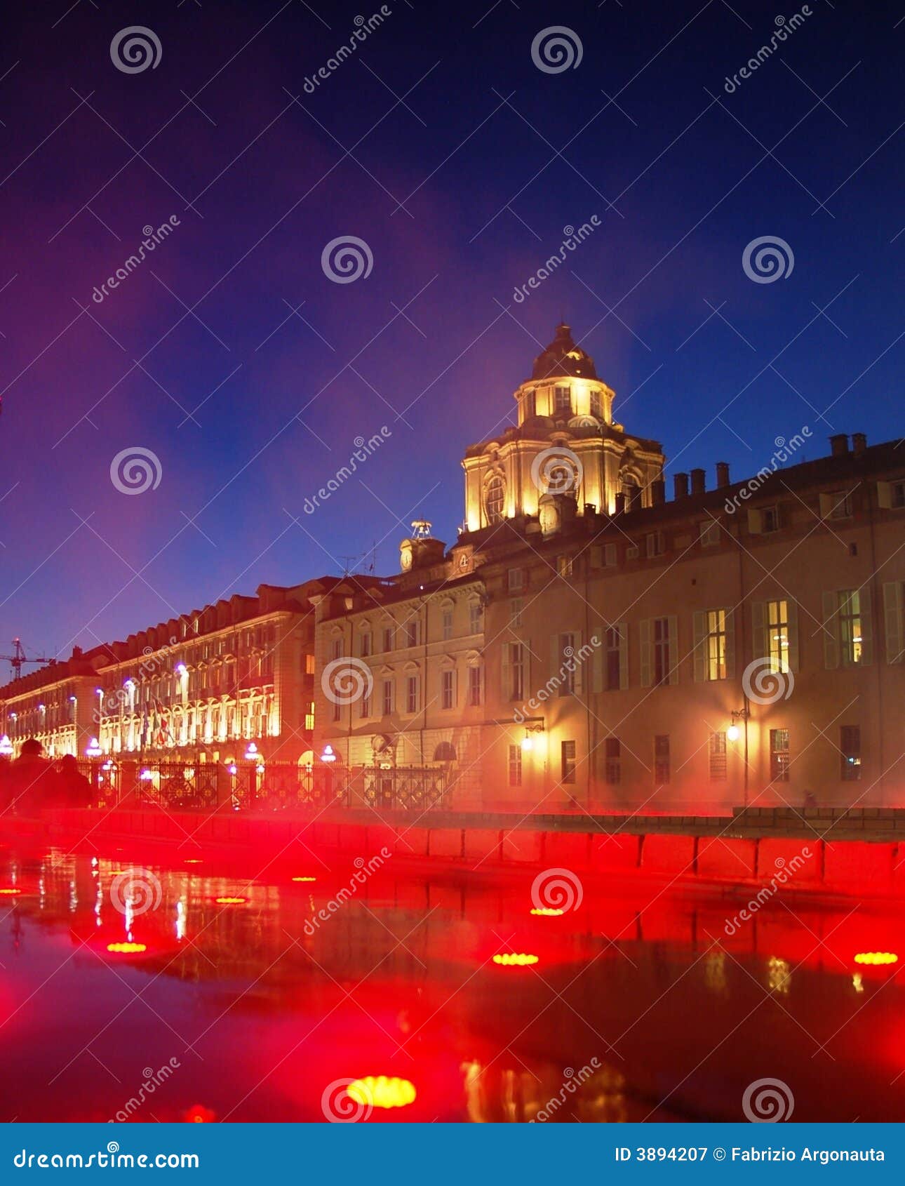 Castle square in Turin stock image. Image of lights, travel - 3894207