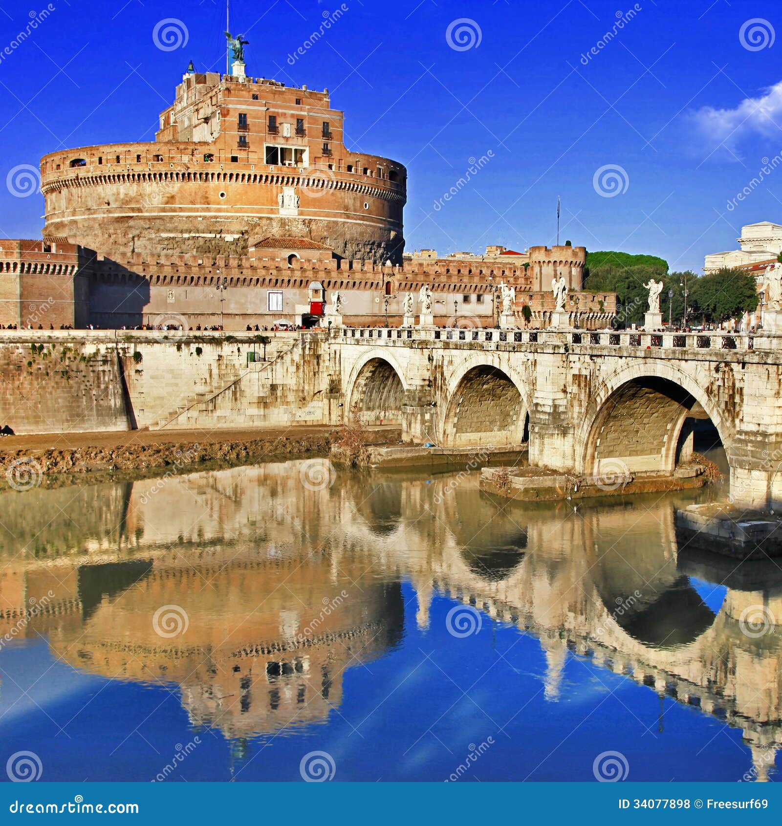 Castle st. Angelo. Rome stock photo. Image of landmark - 34077898