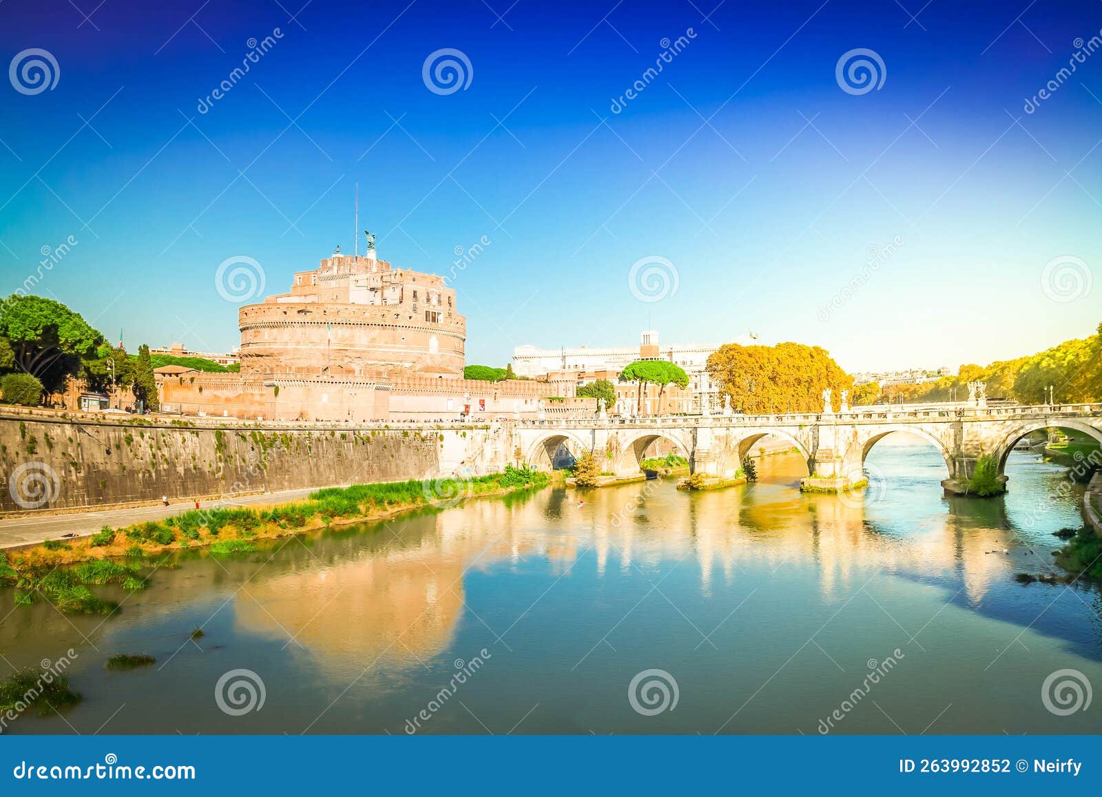 Castle St. Angelo, Rome, Italy Stock Photo - Image of river, roma ...