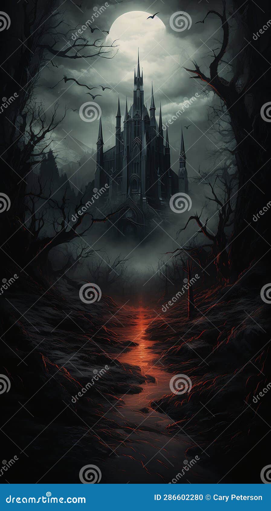 The Blood Castle: a Shadowy Landscape of Heaven and Hell Stock ...