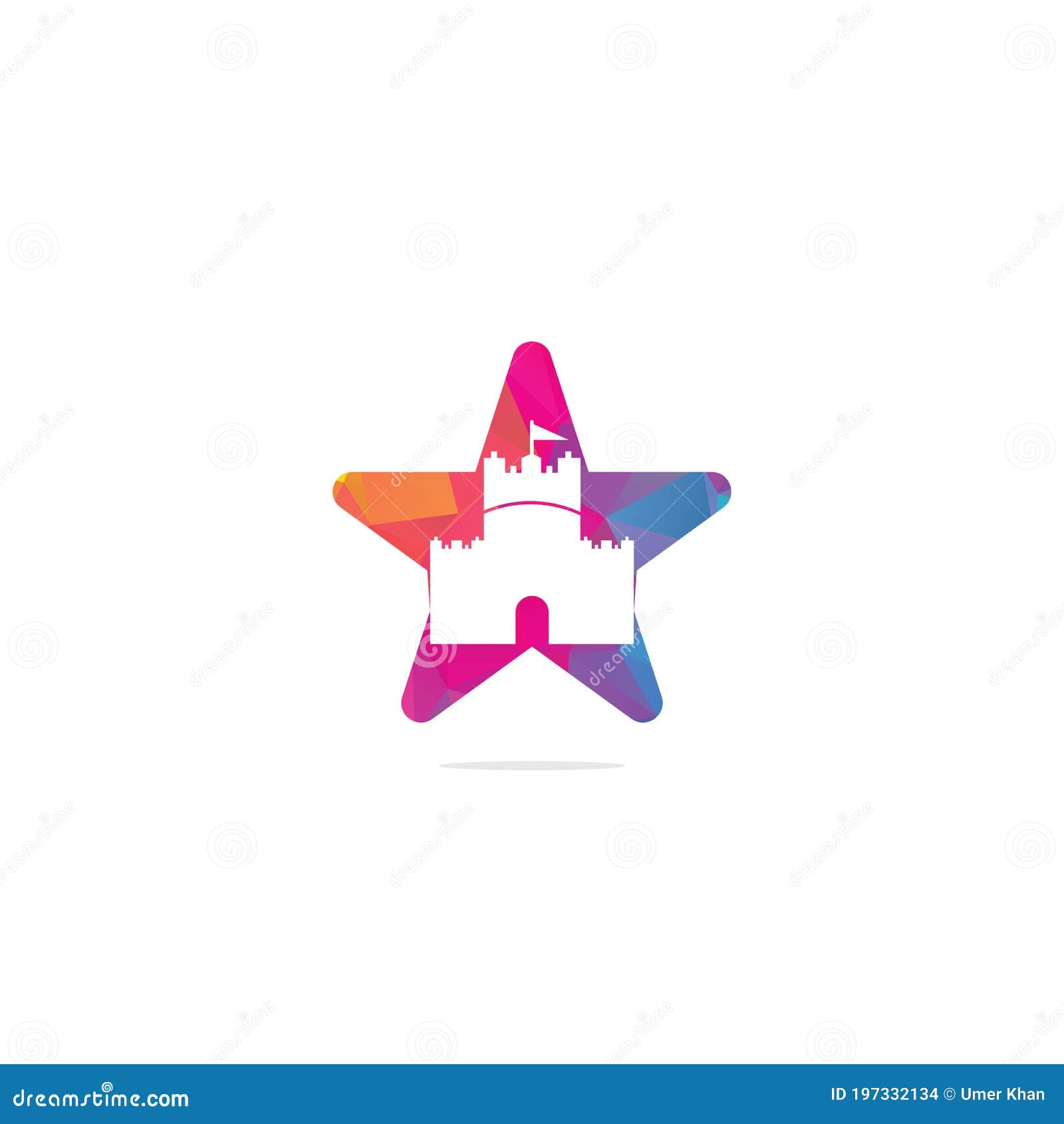 Castle Star Shape Vector Logo Design. Stock Vector - Illustration of ...