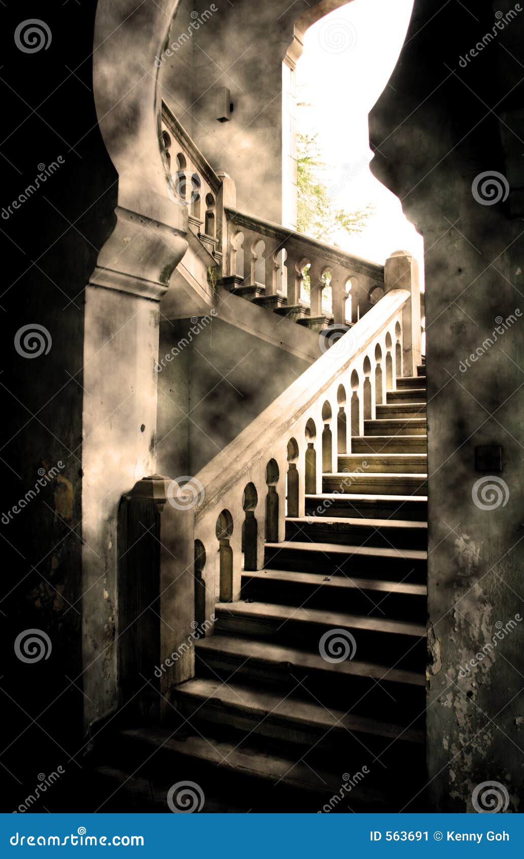 Castle Steps stock image. Image of moorish, sepia, enchanting - 563691