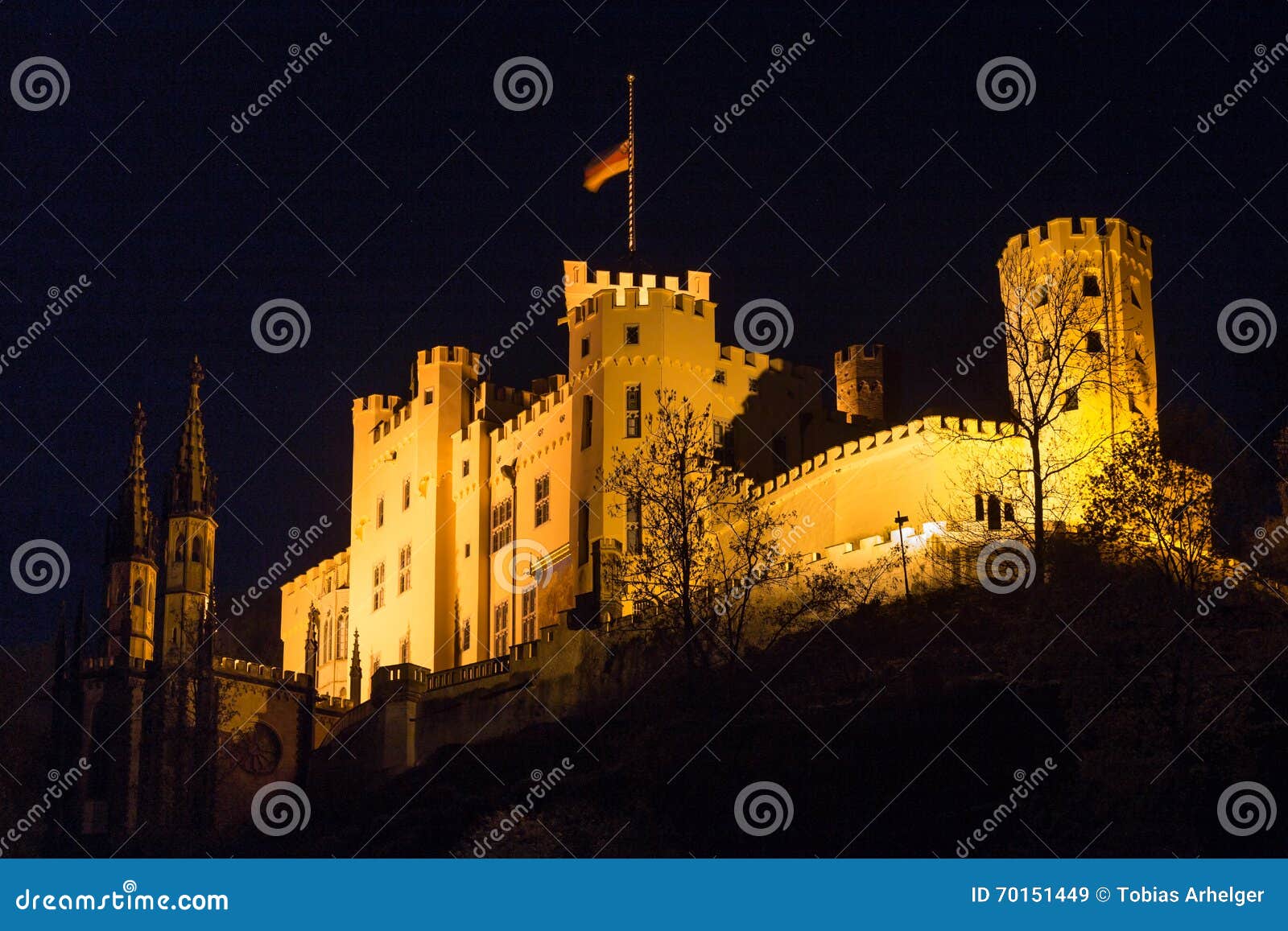 Castle Stolzenfels Germany at Night Stock Image - Image of landmark ...