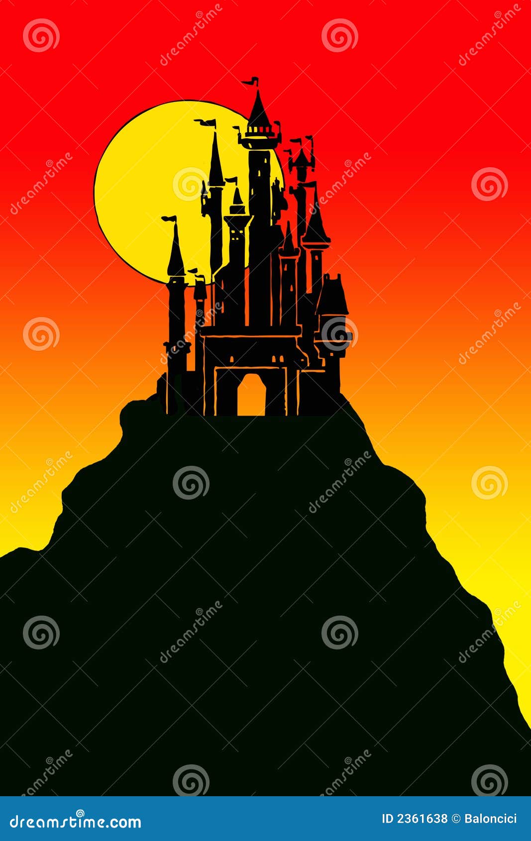 Castle sunset stock illustration. Illustration of fortress - 2361638