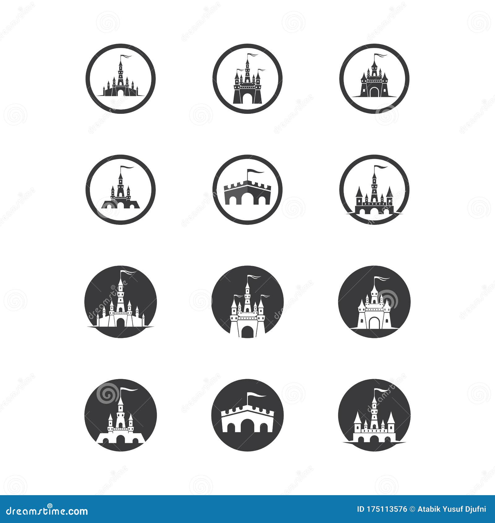 Castle symbol vector icon stock vector. Illustration of tower - 175113576