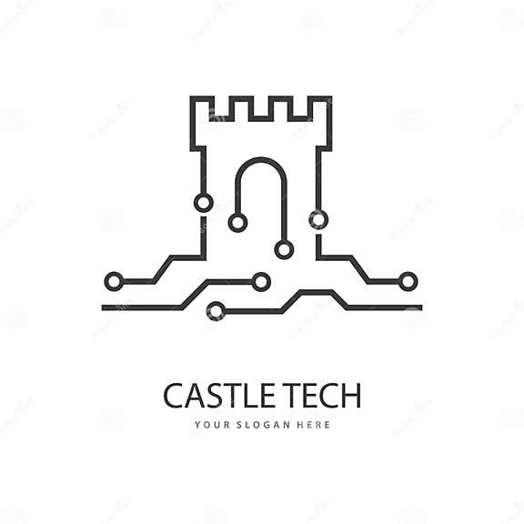 Castle tech stock vector. Illustration of medieval, geek - 196837944