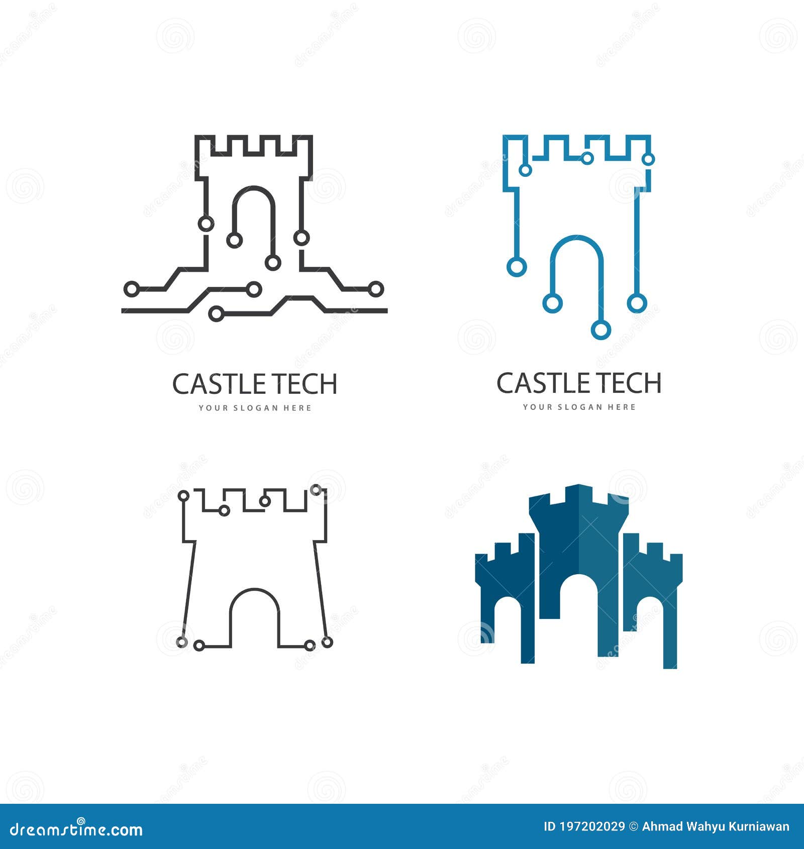 Castle tech stock vector. Illustration of castle, concept - 197202029