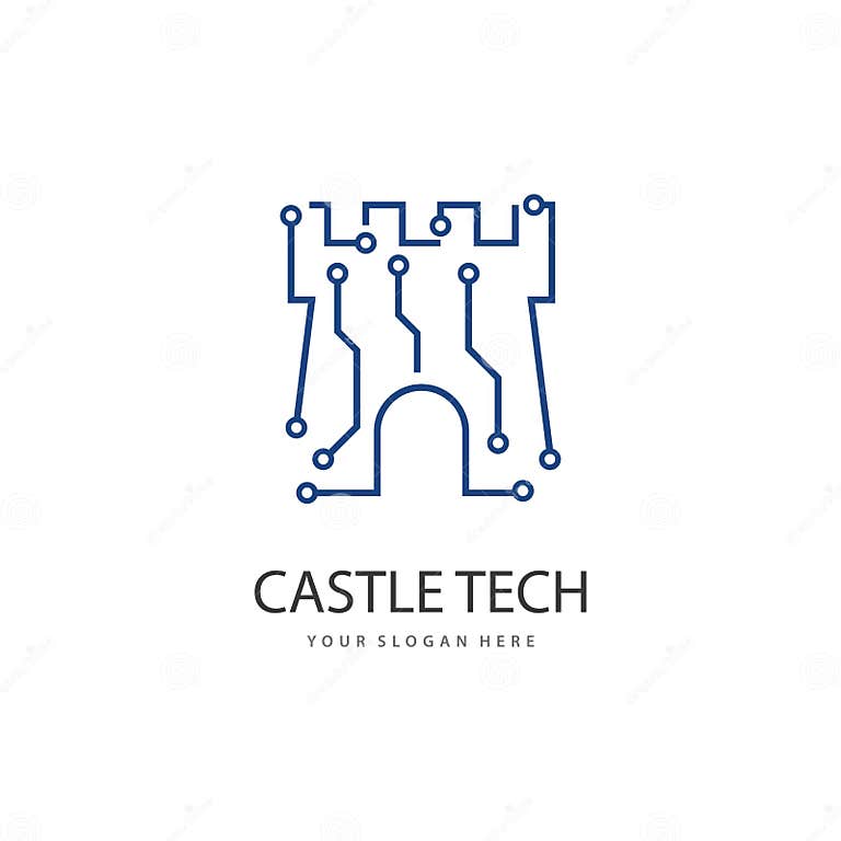 Castle tech stock vector. Illustration of application - 197202035