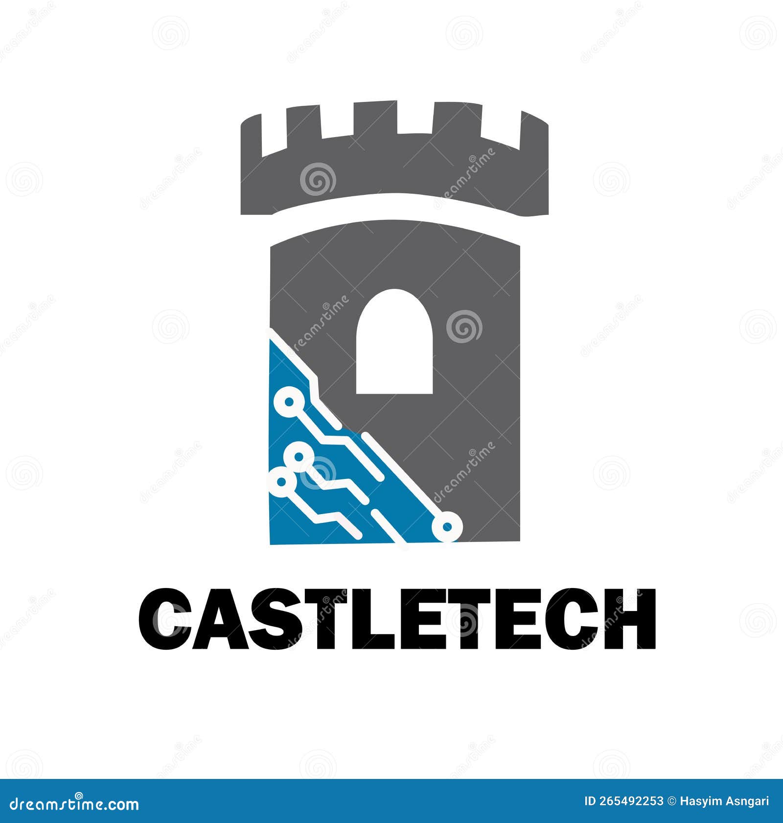 Castle Tech Logo Design Concept Stock Vector - Illustration of symbol, icon: 265492253