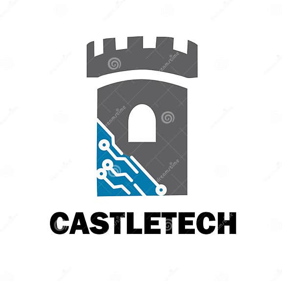 Castle Tech Logo Design Concept Stock Vector - Illustration of symbol, icon: 265492253