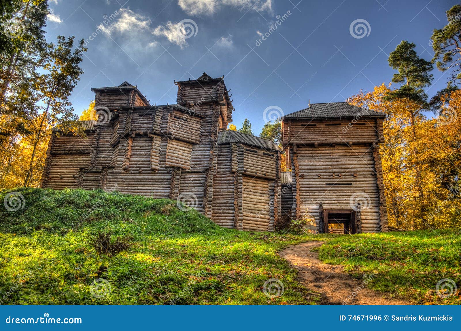 Castle in Tervete stock photo. Image of house, fountain - 74671996