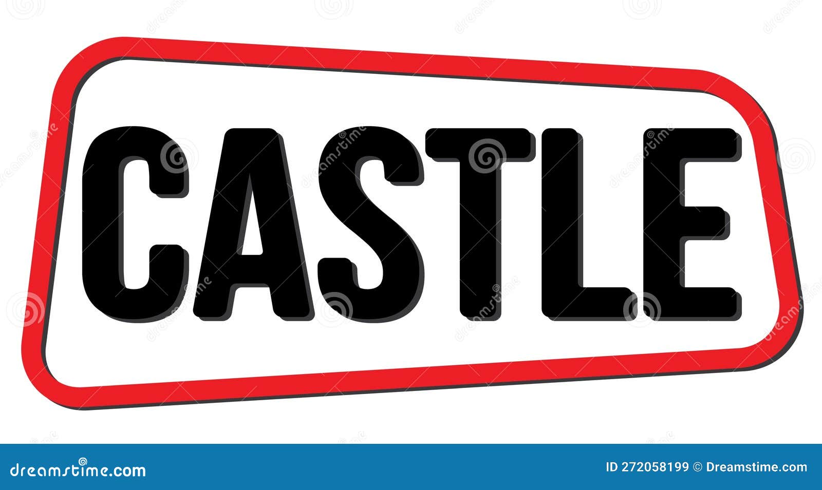 CASTLE Text on Red-black Trapeze Stamp Sign Stock Illustration ...