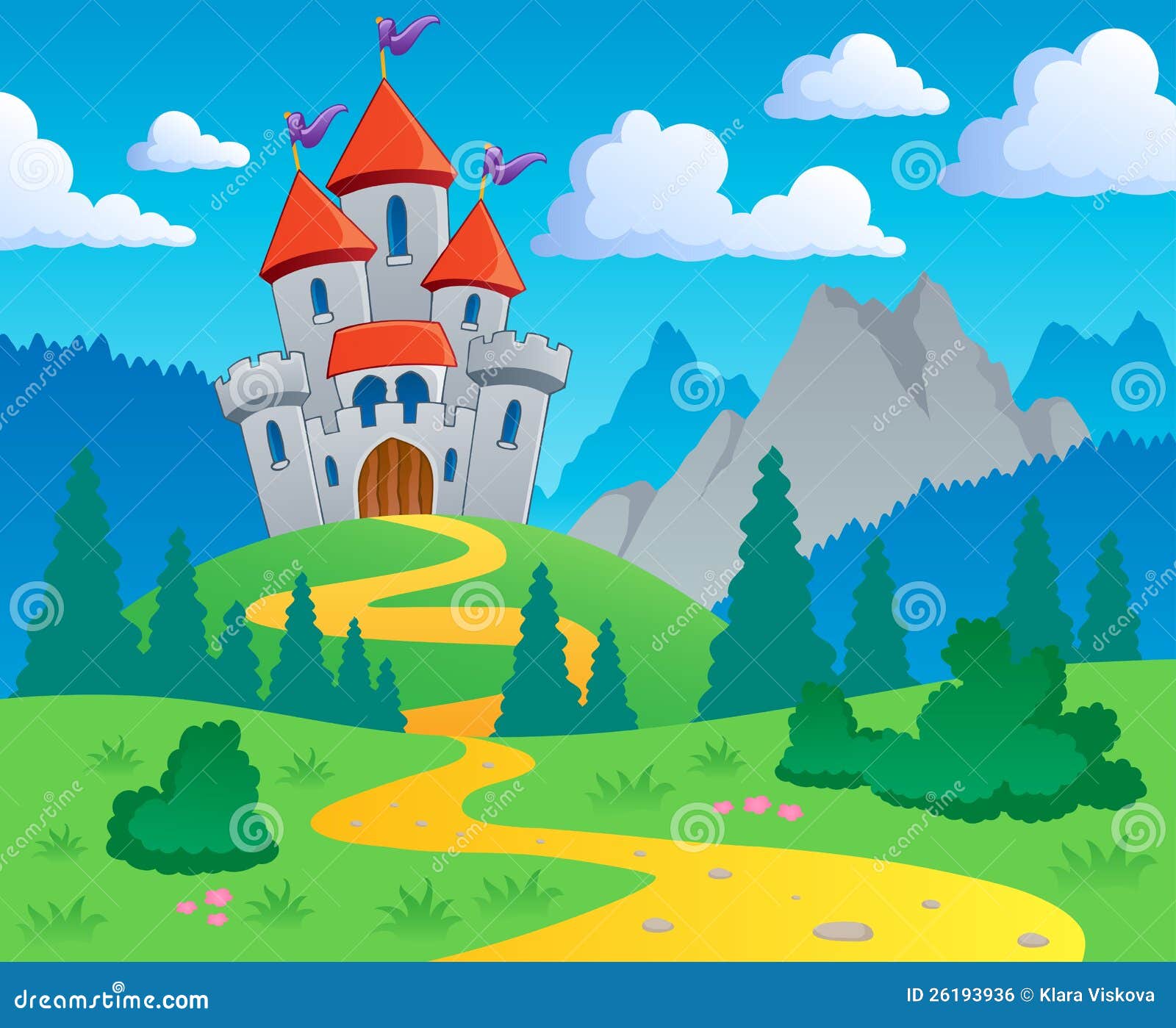 Castle theme landscape 1 stock vector. Illustration of height - 26193936
