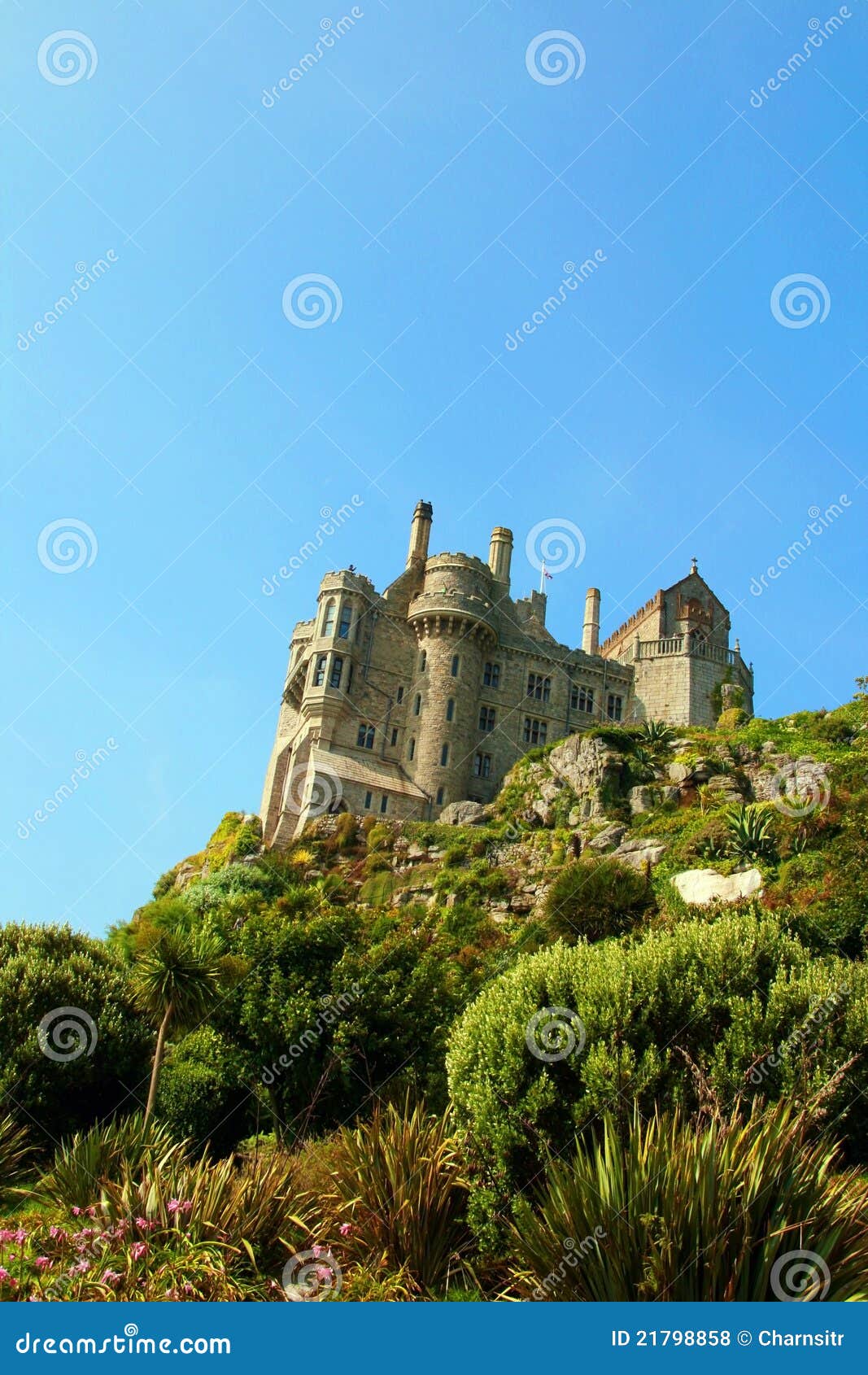 Castle on the Top of the Mountain Stock Photo - Image of fortification ...