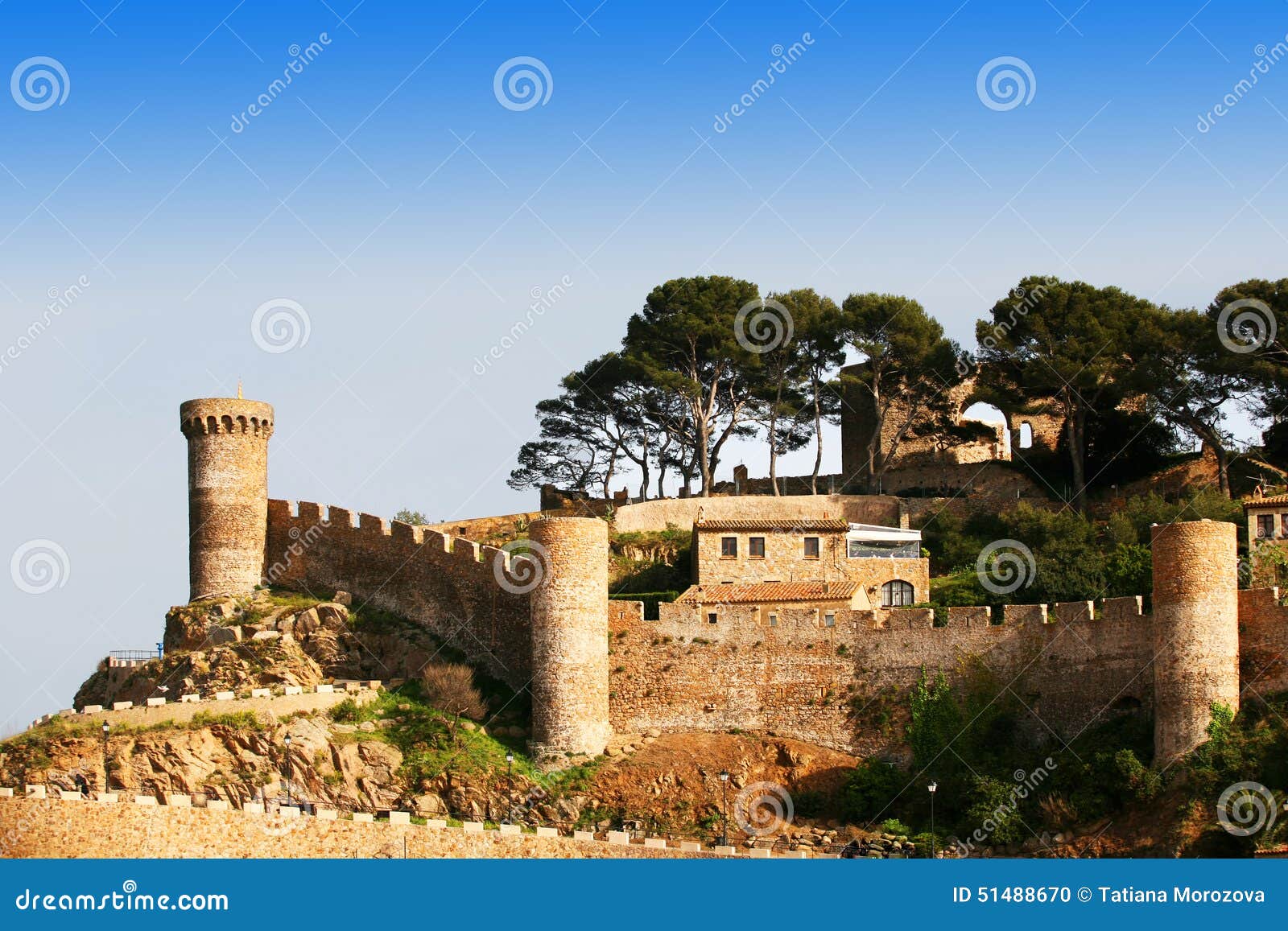 Castle in Tossa stock photo. Image of spain, coast, travel - 51488670
