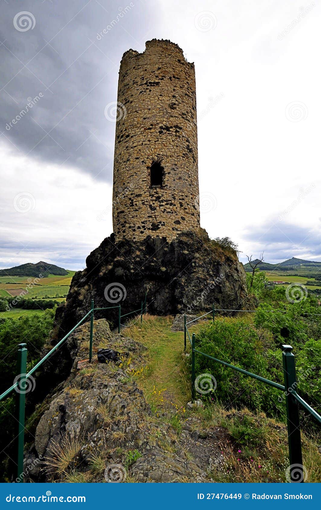 Castle tower. stock image. Image of green, tower, skalka - 27476449