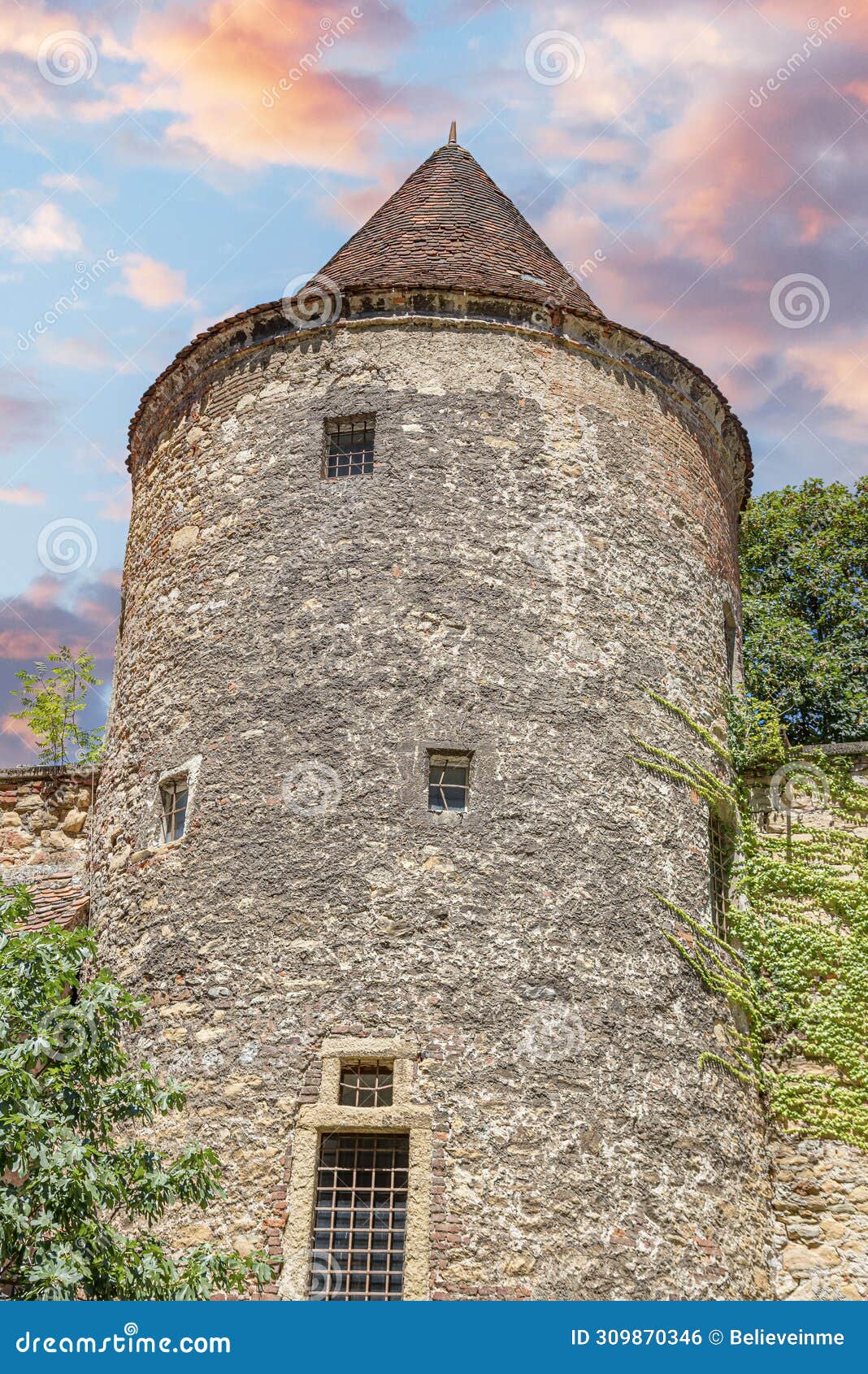 Castle Tower Against the Blue Sky. Stock Photo - Image of destination ...