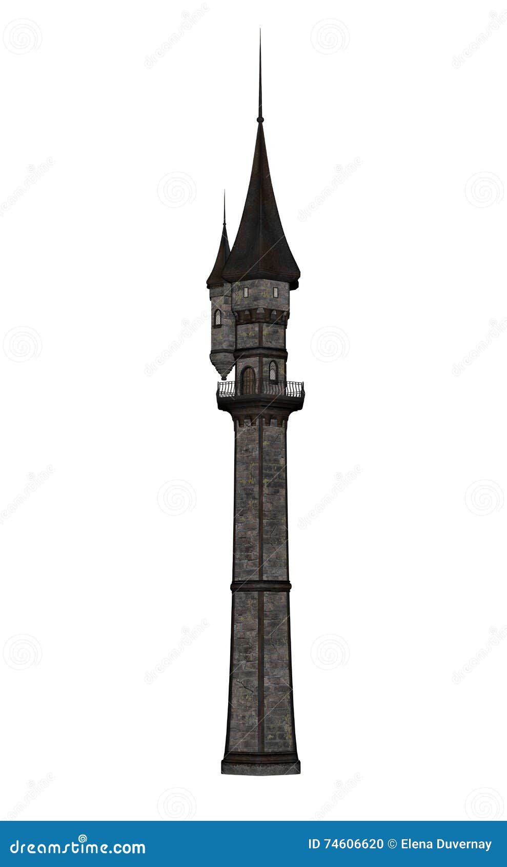 Castle tower - 3D render stock illustration. Illustration of fantasy ...