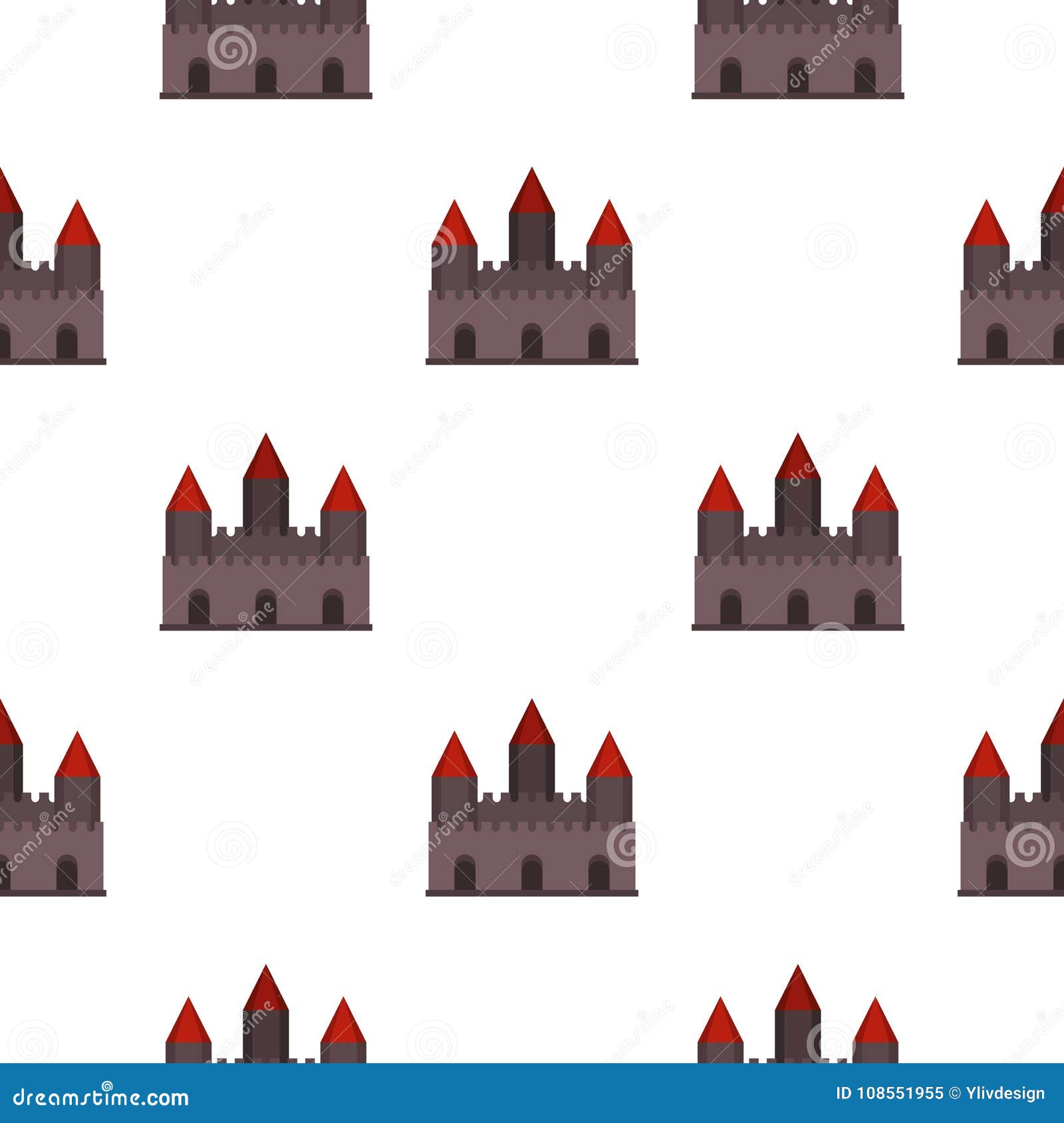 Castle Tower Pattern Seamless Stock Vector - Illustration of landmark ...
