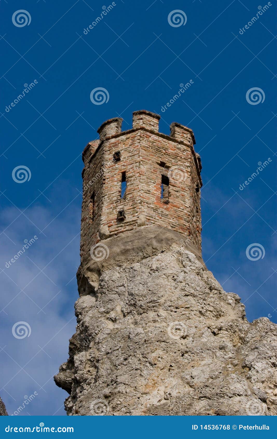 Castle tower on a rock stock photo. Image of nature, landscape - 14536768