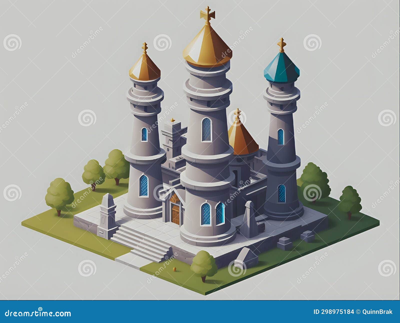 Castle with a Tower on Top of it Stock Illustration - Illustration of ...