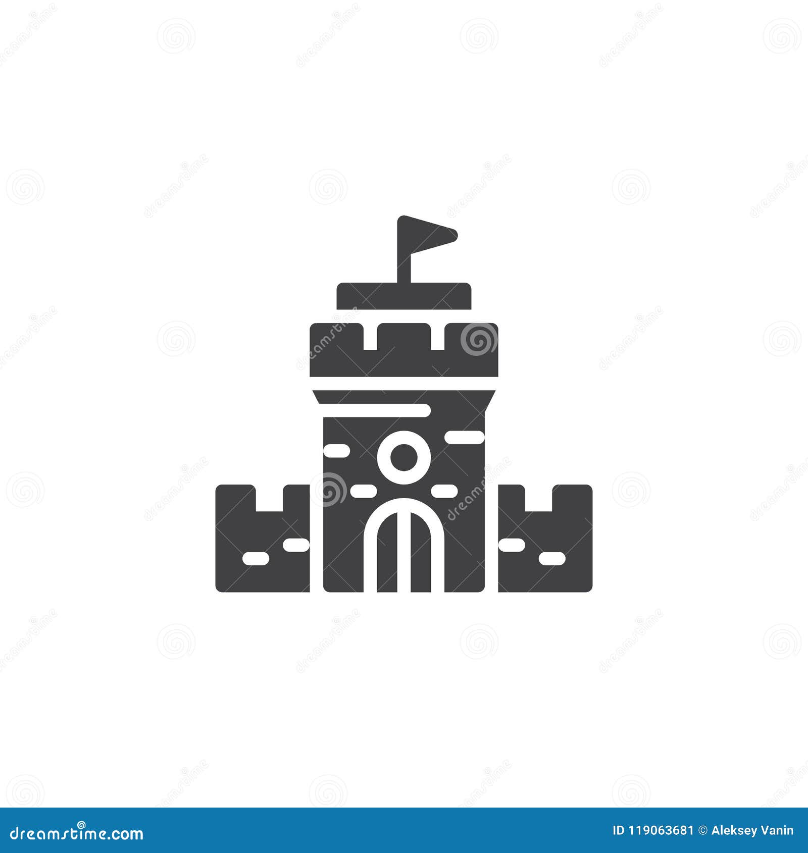 Castle tower vector icon stock vector. Illustration of medieval - 119063681