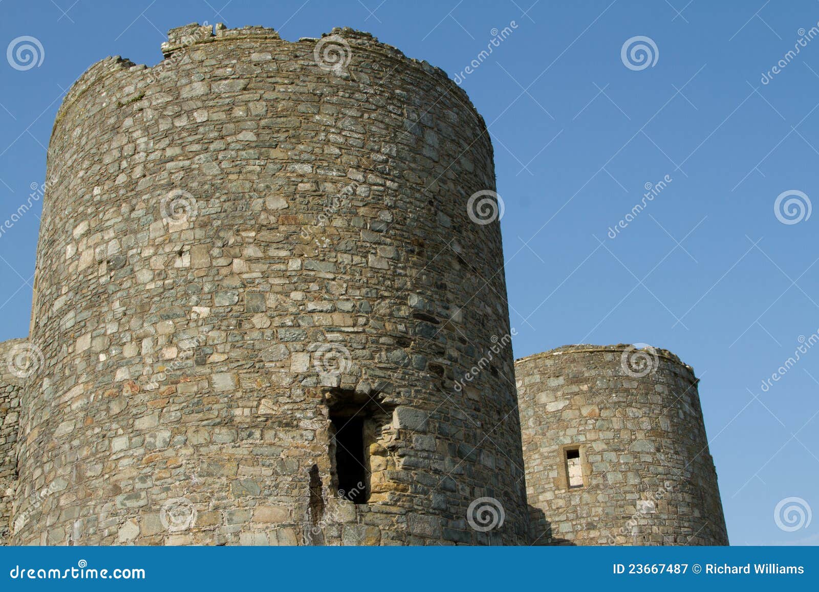 Round Castle Window With Broken Stained-glass Windows Royalty-Free ...