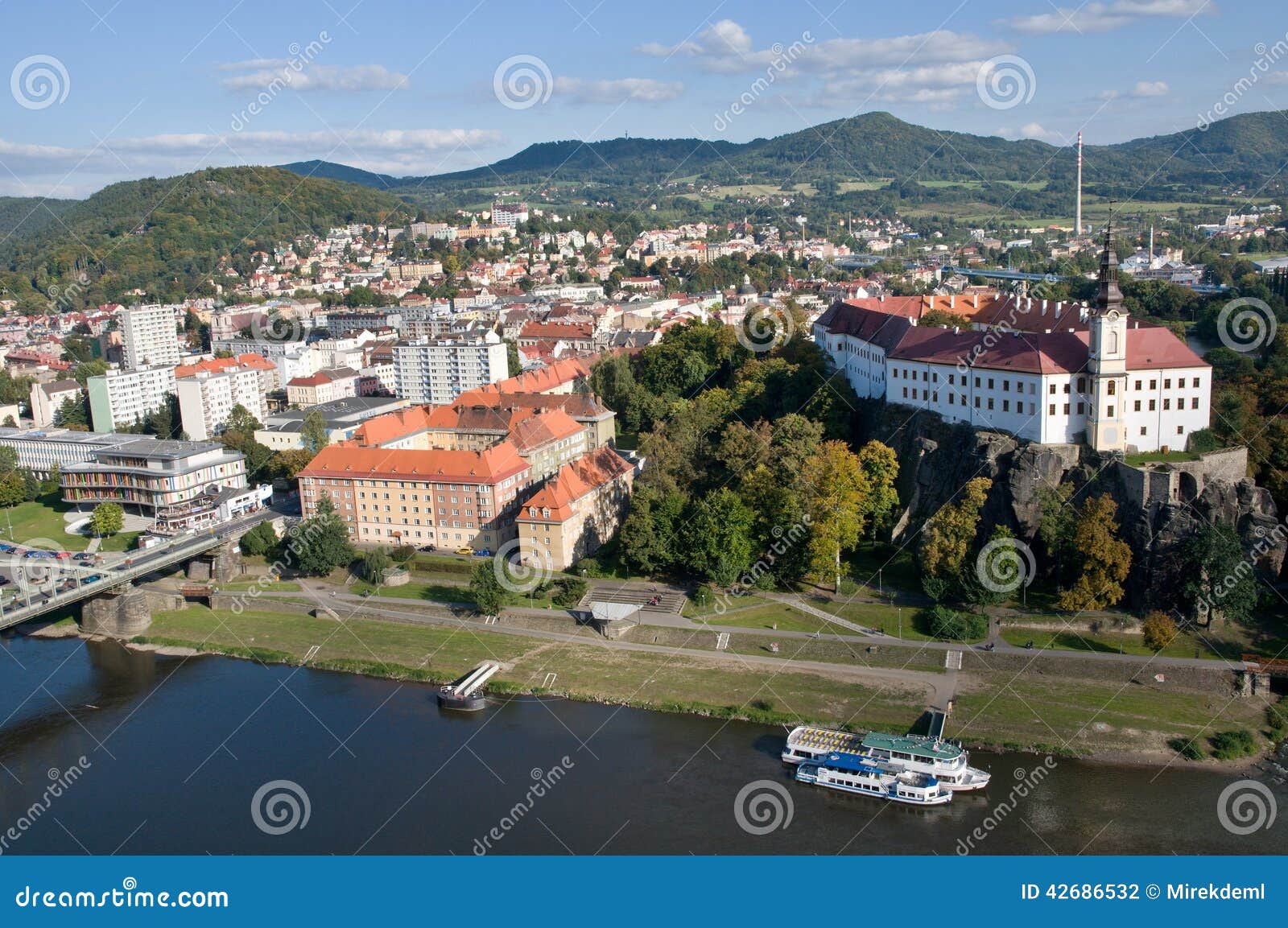 Castle and Town Decin, Czech Republic Stock Photo - Image of history ...
