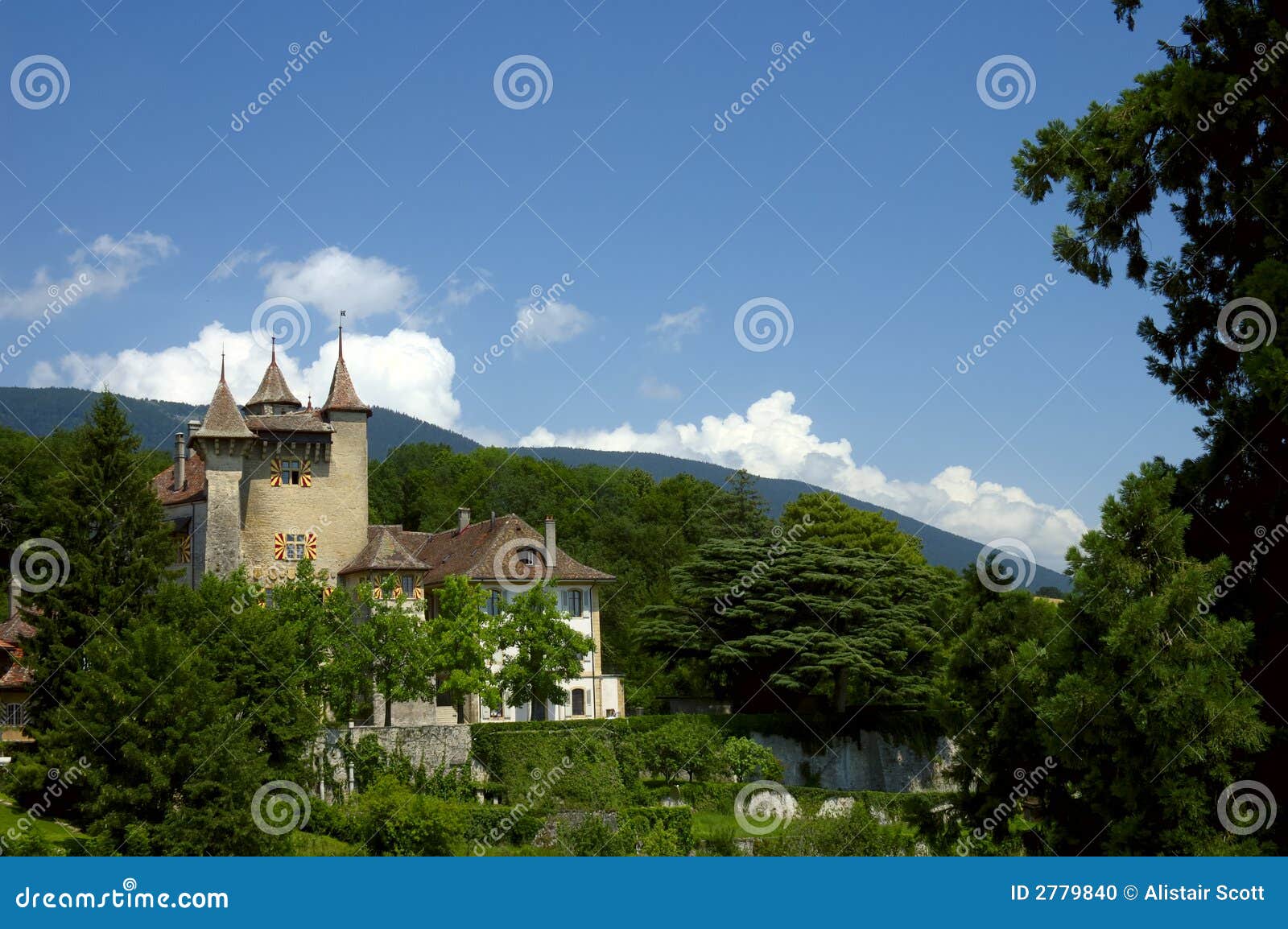 Castle in the trees stock photo. Image of hills, copyspace - 2779840