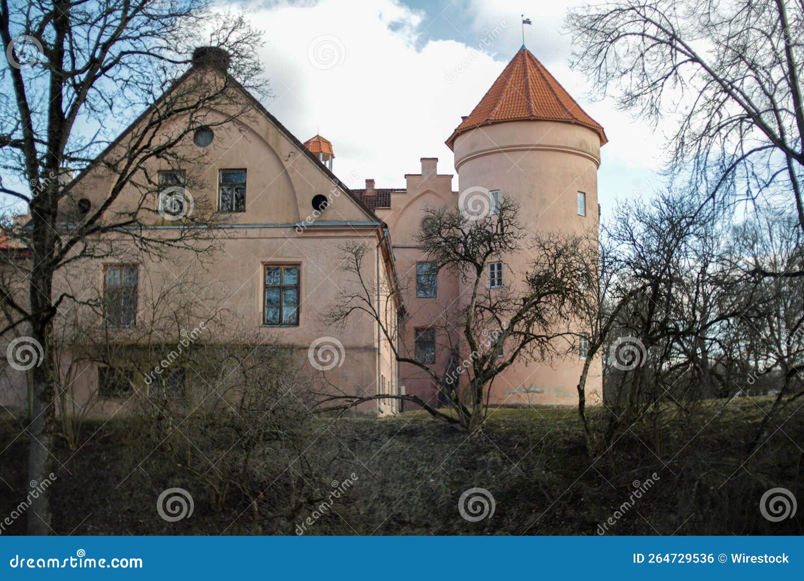Castle with Trees in the Foreground Stock Photo - Image of tower ...