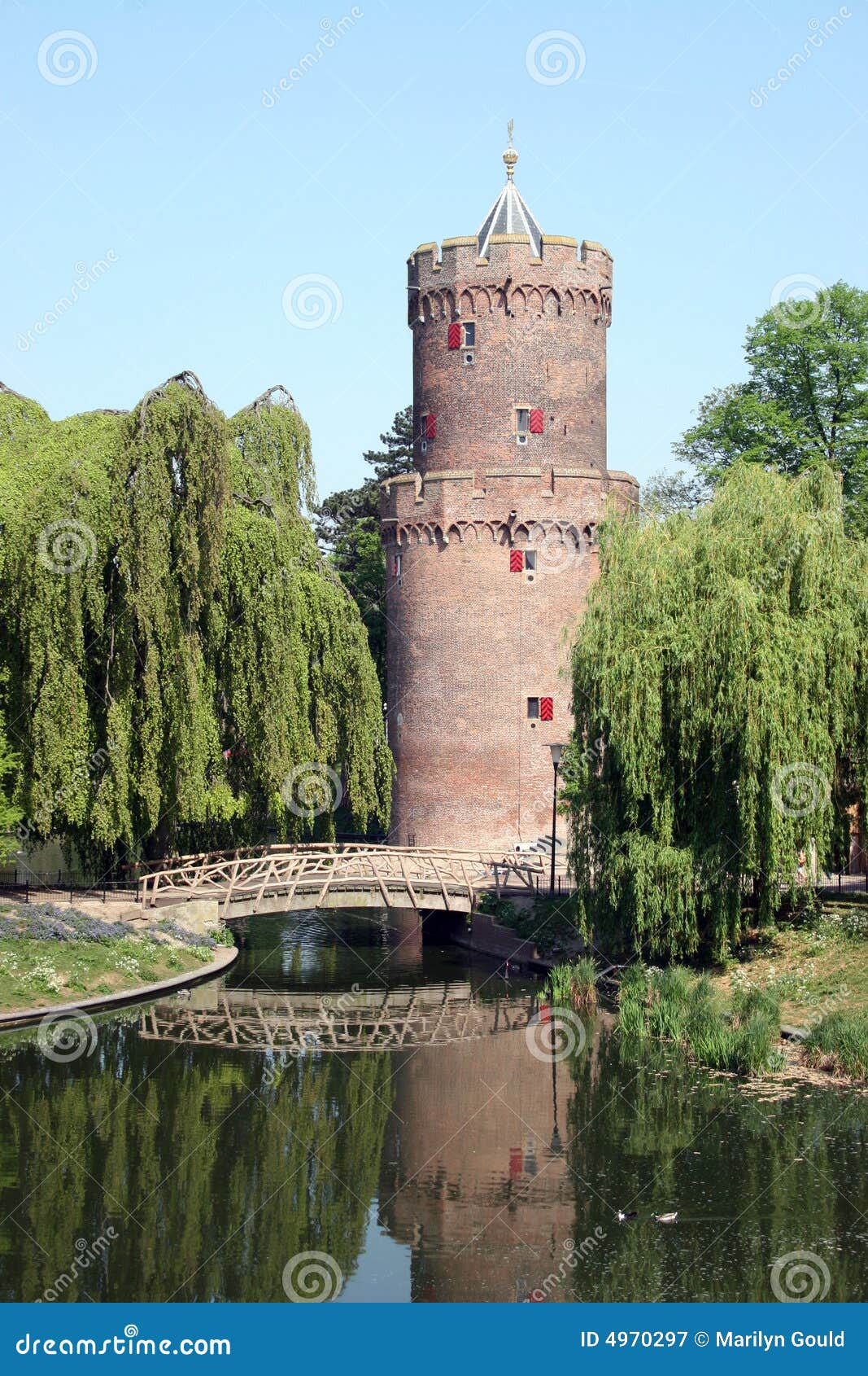 Castle turret stock image. Image of pond, travel, castle - 4970297