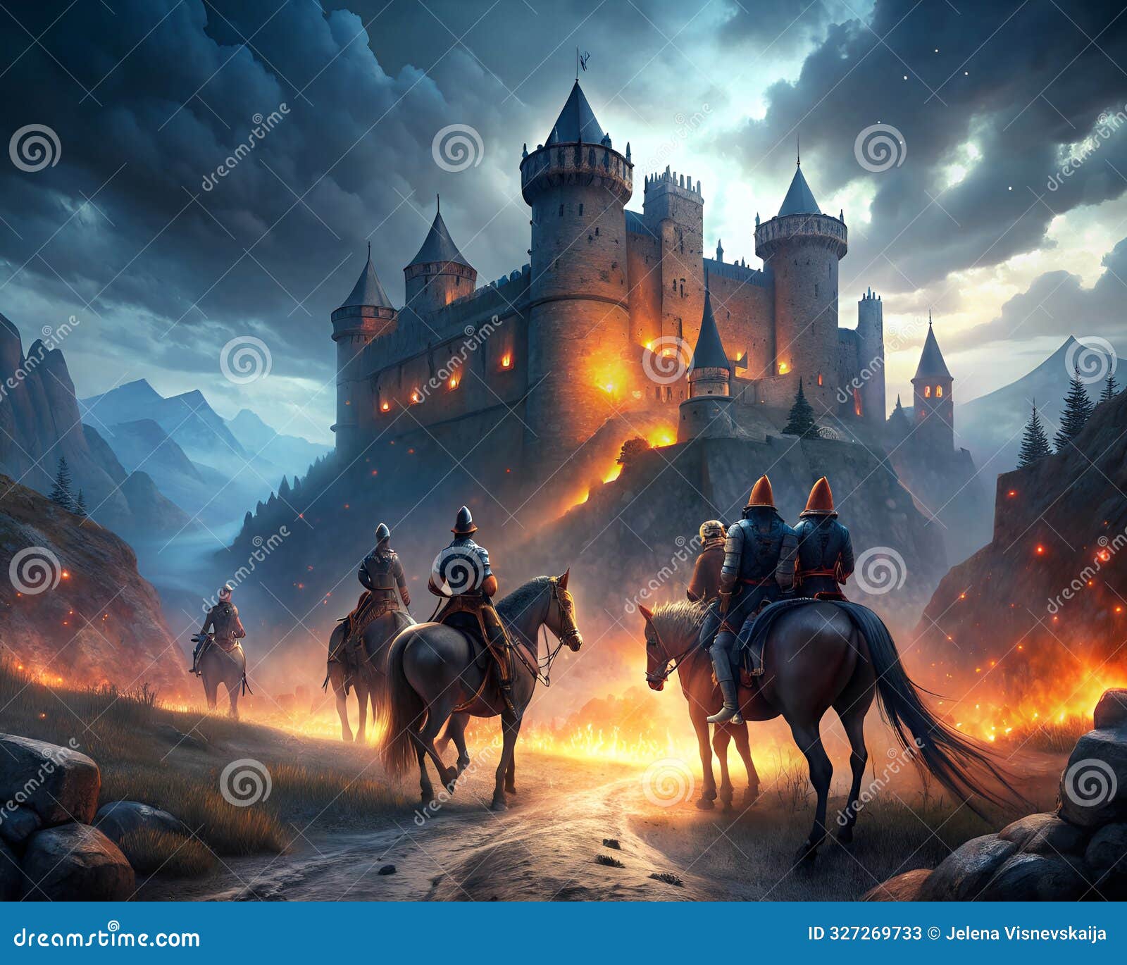 The Castle is Under Siege. Illustration Stock Illustration ...