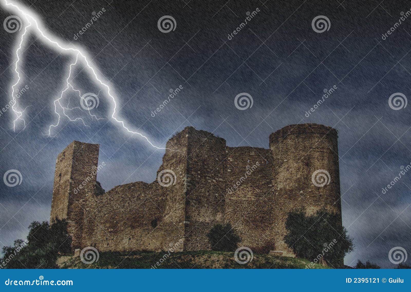Castle under the storm stock illustration. Illustration of perturbation ...