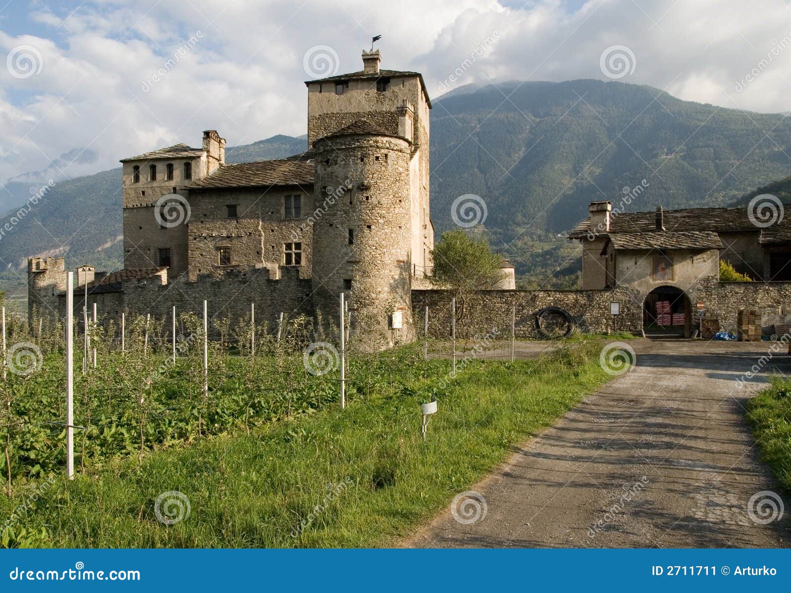 Castle in val d Aosta stock image. Image of tourism, ancient - 2711711