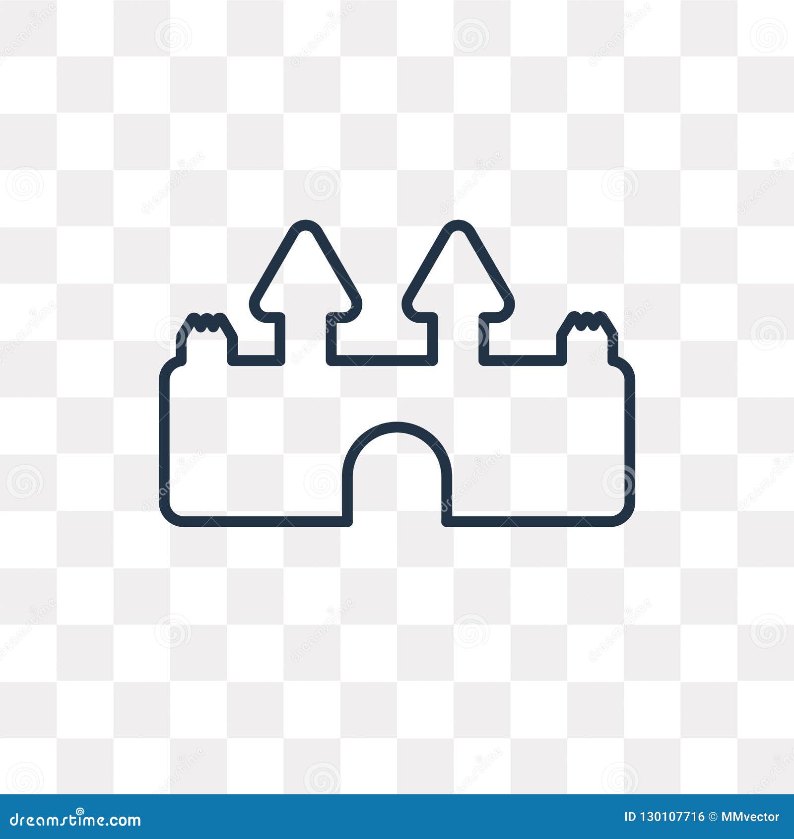 Castle Vector Icon Isolated on Transparent Background, Linear Ca Stock ...