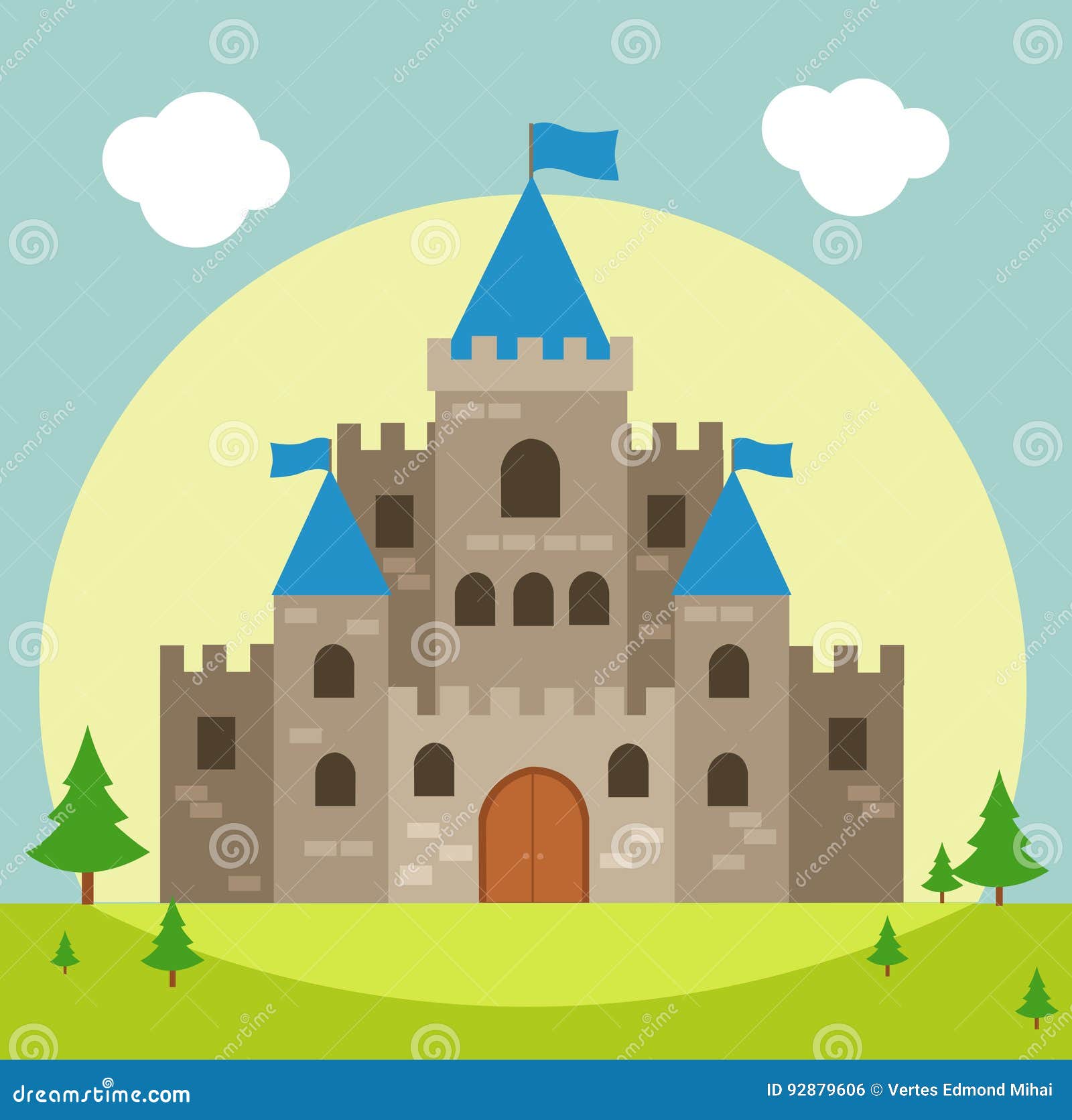 Castle vector illustration stock vector. Illustration of castle - 92879606