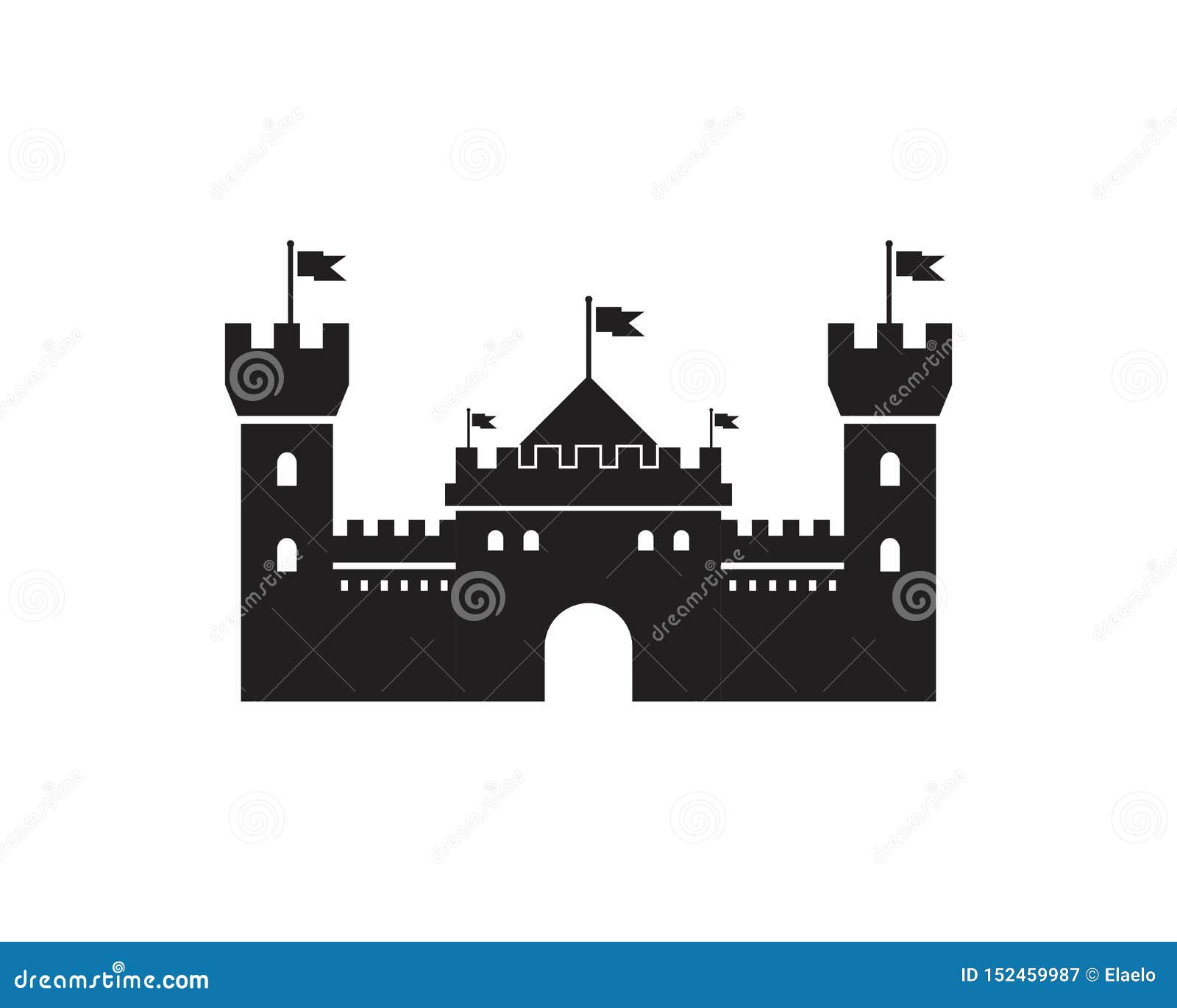 Castle Vector Illustration Icon Stock Vector - Illustration of kingdom ...