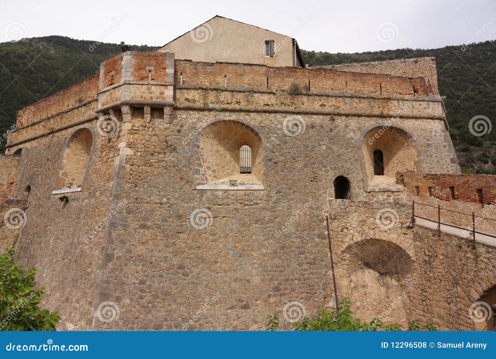 Castle of Villefranche-de-Conflent in Pyrenees Stock Photo - Image of ...